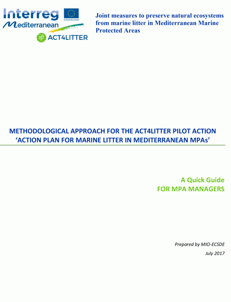 Methodological approach for an action plan for marine litter in ...